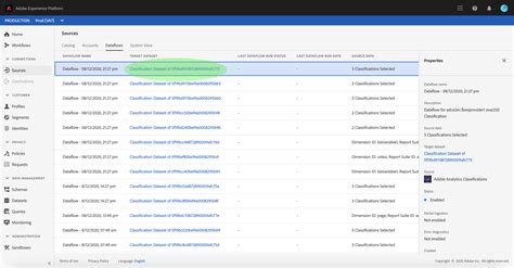 Create An Adobe Analytics Source Connection For Classifications Data In
