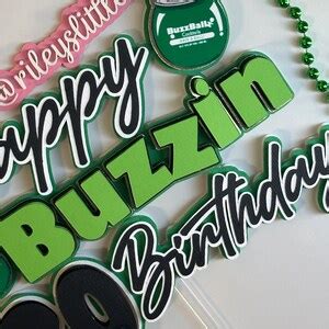Buzzballz Inspired Birthday Cake Topper Tequila Party Decor Etsy