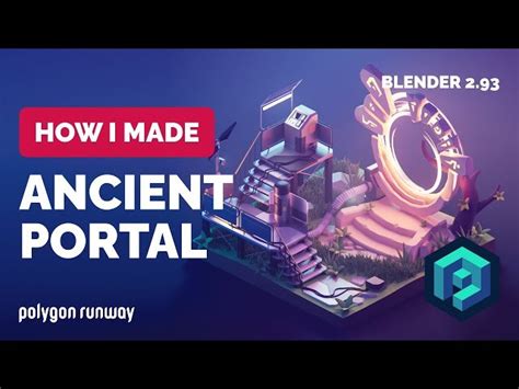 Free Video Ancient Portal In Blender 3d Modeling Process Polygon Runway From Polygon Runway