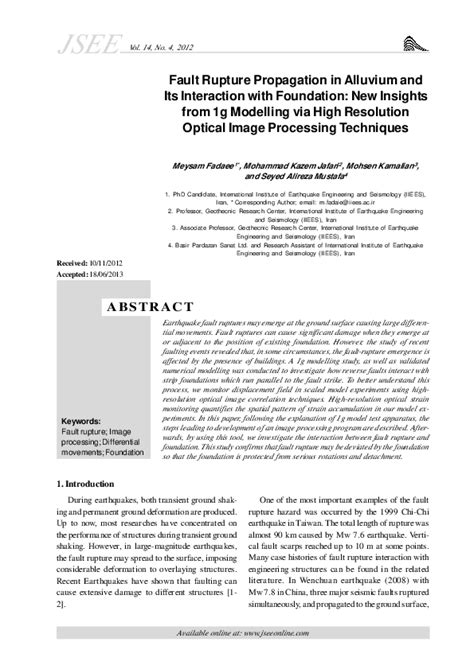 Pdf Fault Rupture Propagation In Alluvium And Its Interaction With