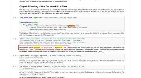 Broken File Link In `runcorporaandvectorspaces` Tutorial · Issue 2872 · Piskvorkygensim