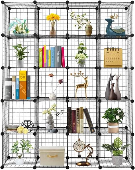20 Wire Cube Organizer Wire Storage Shelves And Bookcase Diy Multifunctional Shelving Unit
