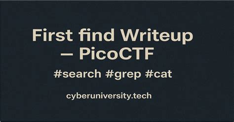 First Find Writeup Pico Ctf Challenge Solved