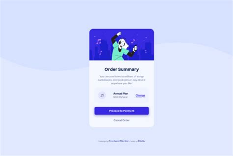 Frontend Mentor Order Summary Component Coding Challenge Solution