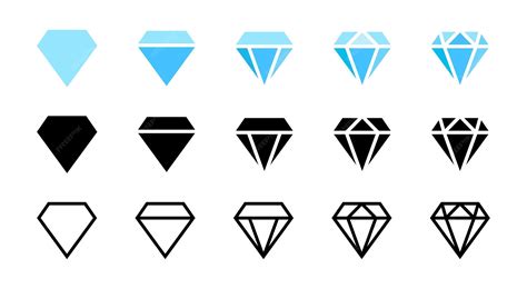 Premium Vector Diamond Icon Collection Different Diamond Shapes