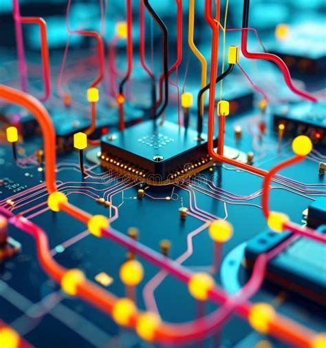 Circuit With And Wires On It Stock Illustration Illustration Of