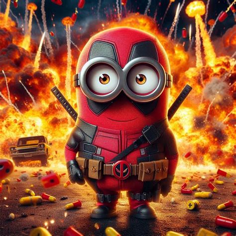 Minion Dressed Up As Deadpool Wallpaper De Minion Minions Bonitos Imagenes De Los Minions