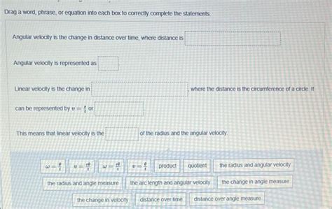 Solved How Are Linear Velocity And Angular Velocity Related Chegg Com