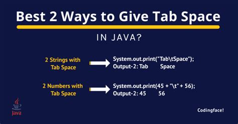 best 2 ways to give tab space in java codingface