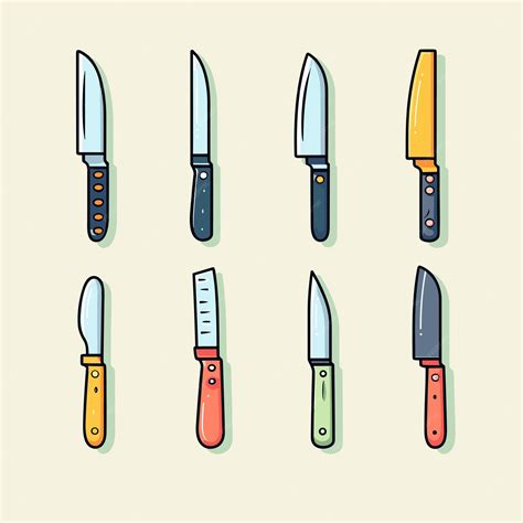 Premium Vector A Set Of Knives With Different Colors And Colors