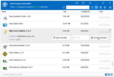 21 Regular Uninstall · Wise Program Uninstaller Manual