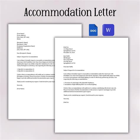 Accommodation Letter Template Template For Therapist ADA Template HR Form Employee