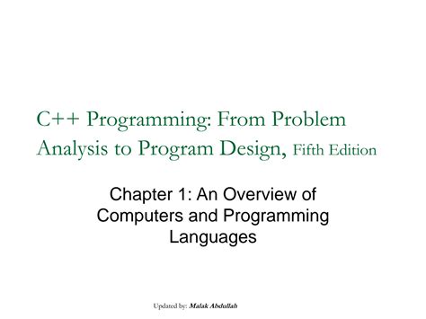 Solution Chapter 1 An Overview Of Computers And Programming Languages