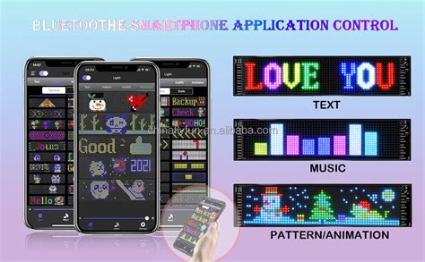 Diymall 68 X 12cm Usb 5v Led Car Sign Bt Smart App Control Flexible Led Matrix Panel For Car