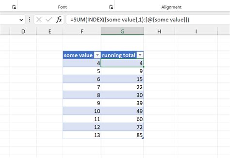 Structured Reference In Table For Rows Above Rexcelscreenshots