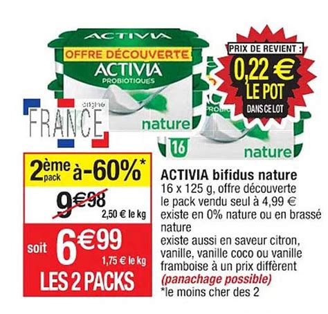 Promo Activia Bifidus Nature Chez Cora Icatalogue Fr