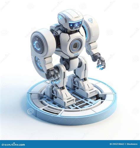 Dynamic 2d Game Art Robot On White Base Stock Photo CartoonDealer