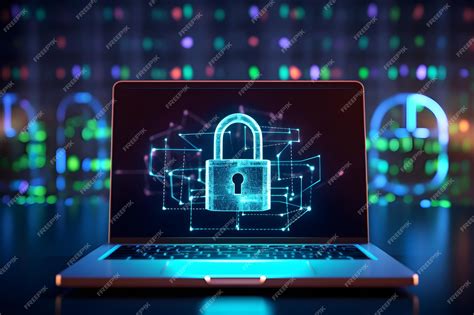 Premium Photo A Laptop With A Lock On The Screen That Says Cyber