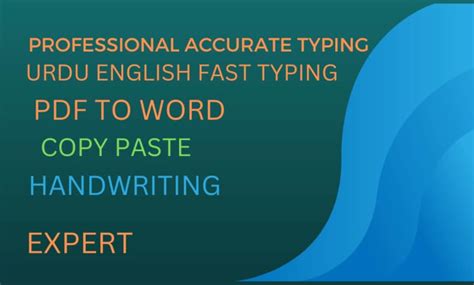 Do Professional Accurate Urdu And English Typing Copy Paste And