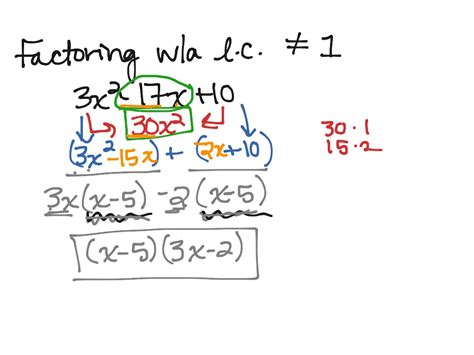 Showme Factoring A Quadratic With Leading Coefficient Greater Than 1