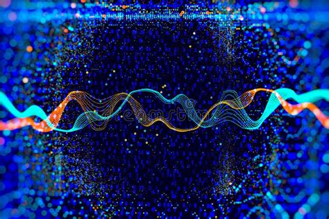 Data Science Abstract Technological Background In Vibrant Colors With Blured Waves Futuristic