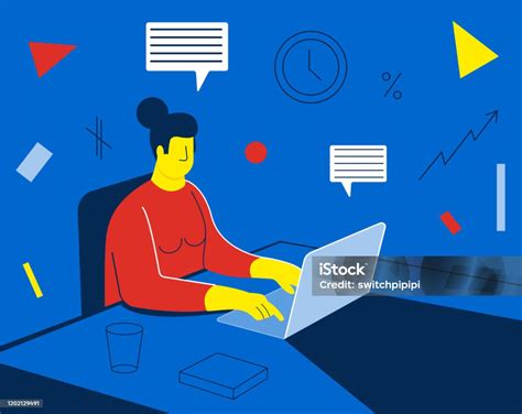 작업 진행 중인 창조적 인 여성 아이디어를 창출하는 창의적인 사람들 작업 프로세스 벡터 그래픽 사용자 인터페이스에 대한 스톡 벡터 아트 및 기타 이미지 Istock