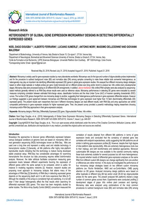 pdf heterogeneity of global gene expression microarray designs in detecting differentially