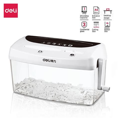 เครื่องทำลายเอกสารมินิ กระดาษ ทำลายเอกสารมินิ ตัดกระดาษ ย่อยกระดาษ ขนาด A4 แบบมือหมุน Kutsu