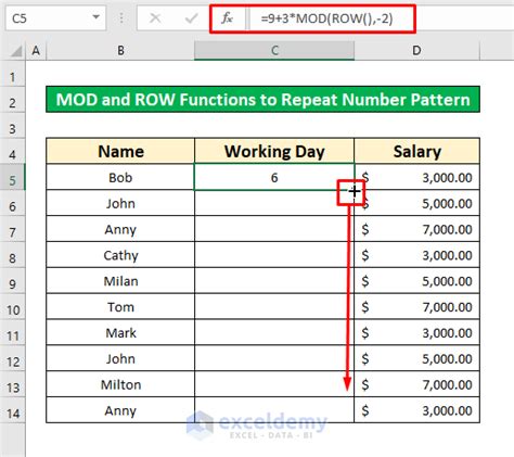 How To Repeat A Number Pattern In Excel 5 Methods Exceldemy