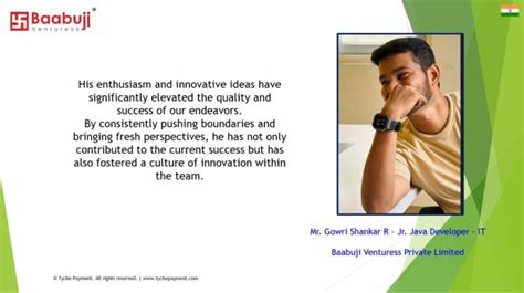 Gowri Shankar On Linkedin Baabujiventuress Teamappreciation