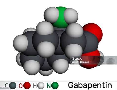 가바펜틴 분자 그것은 신경 병증 성 통증과 간질을 치료하는 데 사용되는 항 경련제 약물입니다 분자 모델 3d 렌더링 3차원 형태에 대한 스톡 벡터 아트 및 기타 이미지