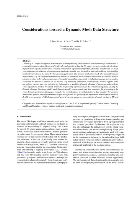 Pdf Considerations Toward A Dynamic Mesh Data Structure