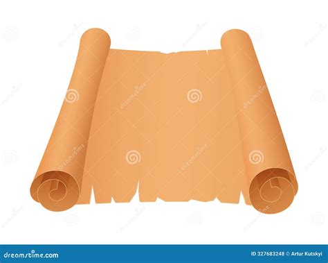 Ancient Parchment Empty Document Open Vintage Magic Scroll To Read Stock Illustration