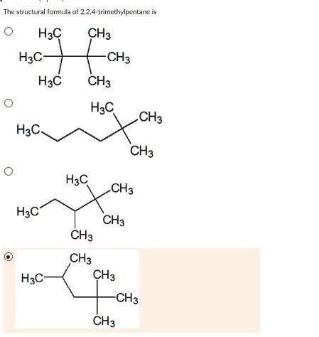 The Structural Formula Of 224 Trimethylpentane