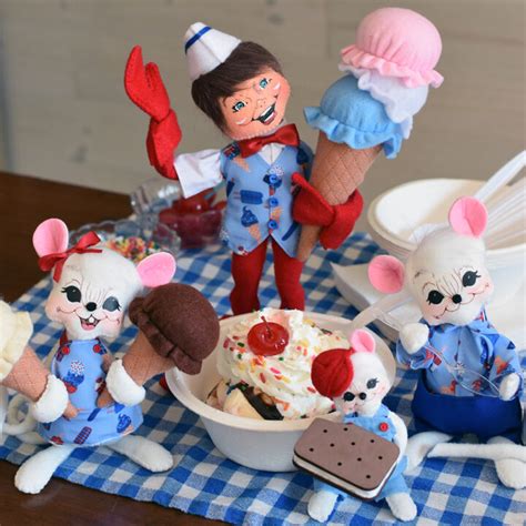 6in Ice Cream Cones Mouse Annalee Dolls