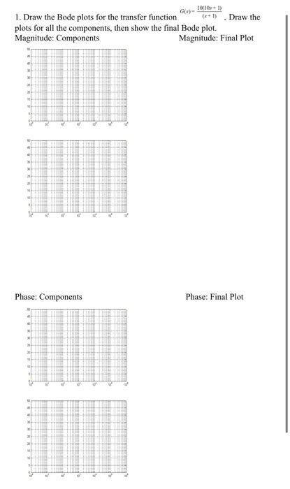 Solved G6 10 10 1 Draw The 1 Draw The Bode Plots For Chegg Com