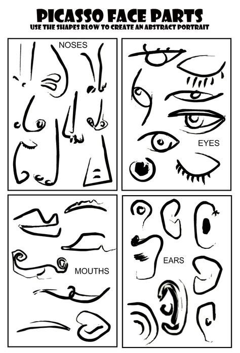Pablo Picasso Faces Handout Pablo Picasso Art Projects Parts Of