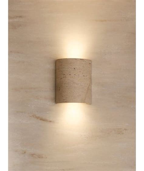Traviato 2 Light Updown Wall Sconce In Travertine Beacon Lighting
