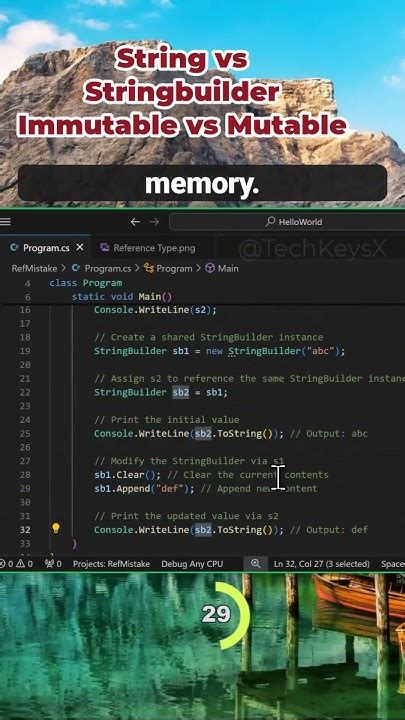 String Vs String Builder Mutable Vs Immutable Csharp