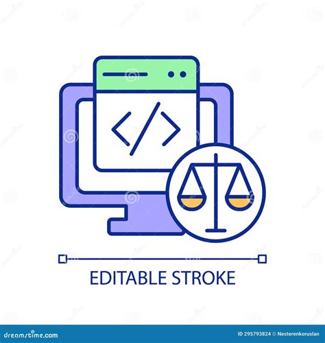 2d Simple Thin Line Equal Treatment Of Data Icon Stock Vector Illustration Of Vector Cyberlaw