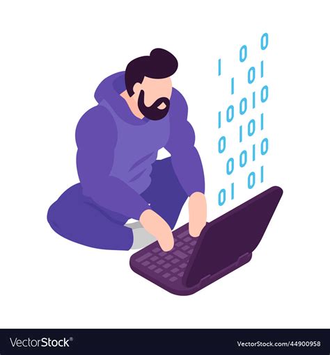 Isometric Hacker Royalty Free Vector Image Vectorstock