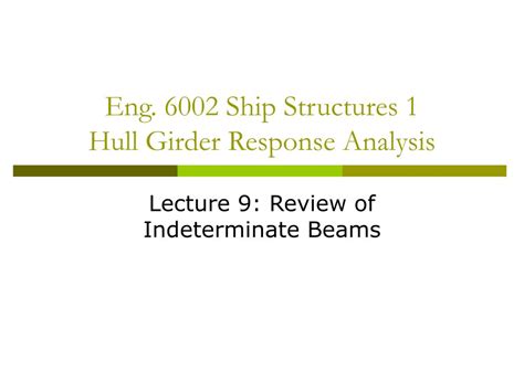 Ppt Eng 6002 Ship Structures 1 Hull Girder Response Analysis Powerpoint Presentation Id 1718584