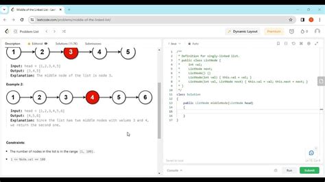 876 Middle Of The Linked List Leetcode Linked List Dsa Youtube