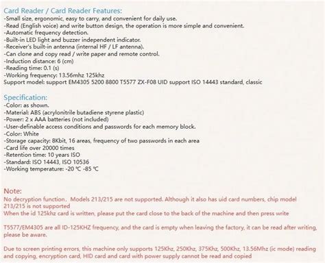 Handheld Rfid Duplicator Nfc Reader Access Control 125khz T5577 Writer 1356mhz Uid Smart Chip