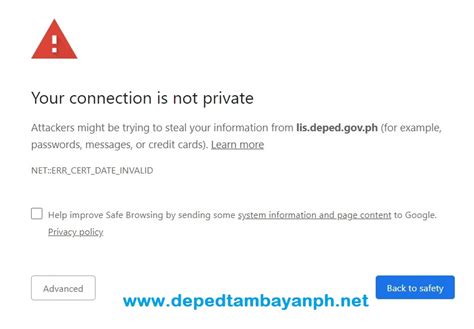 How To Fix The Lis Website Your Connection Is Not Private Message