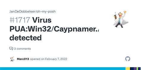 Virus Puawin32caypnameraml Detected · Issue 1717 · Jandedobbeleer