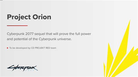 Cyberpunk 2077 Sequel Is Official And Its Called Project Orion