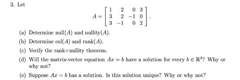 Solved 3 Let 1 2 0 3 A 132 10 3 1 0 2 A Determine Chegg Com