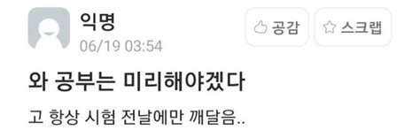공부는 미리미리 해놔야겠다 재미있는 문구 웃긴 웃긴 유머