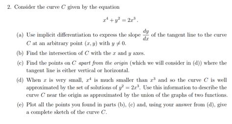 Solved Consider The Curve C Given By The Equation X Y Chegg
